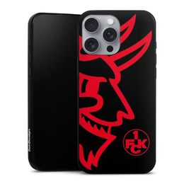 DeinDesign iPhone 16 Pro Max Handy Slim Case extra d&uuml;nn Silikon Handyh&uuml;lle schwarz H&uuml;lle 1. Fc Kaiserslautern Logo Official Licensed Product Silikon Slim Case