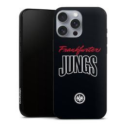 DeinDesign iPhone 16 Pro Max Handy Slim Case extra d&uuml;nn Silikon Handyh&uuml;lle schwarz H&uuml;lle Eintracht Frankfurt Sge Official Licensed Product Silikon Slim Case