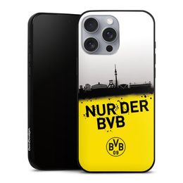 DeinDesign iPhone 16 Pro Max Handy Slim Case extra d&uuml;nn Silikon Handyh&uuml;lle schwarz H&uuml;lle Borussia Dortmund Statement Bvb Silikon Slim Case