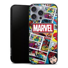DeinDesign iPhone 16 Pro Max Handy Slim Case extra d&uuml;nn Silikon Handyh&uuml;lle schwarz H&uuml;lle Muster Comic Marvel Silikon Slim Case