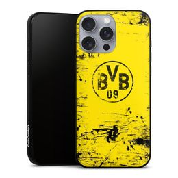 DeinDesign iPhone 16 Pro Max Handy Slim Case extra d&uuml;nn Silikon Handyh&uuml;lle schwarz H&uuml;lle Bvb Official Licensed Product Borussia Dortmund Silikon Slim Case