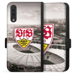 DeinDesign Galaxy A50 Handy Klapph&uuml;lle Handyh&uuml;lle aus Kunst Leder schwarz Flip Case Official Licensed Product Vfb Stuttgart Stadium Sideflip mit Lasche