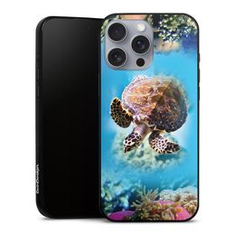 DeinDesign iPhone 16 Pro Max Handy Slim Case extra d&uuml;nn Silikon Handyh&uuml;lle schwarz H&uuml;lle Ocean Turtle Animals Silikon Slim Case