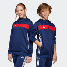 Kapuzensweatshirt adidas Performance "TIRO ES SW HD Y", Kinder, Gr. 152, team navy blau, rot, Obermaterial: 100% Polyester, sportlich, Sweatshirts