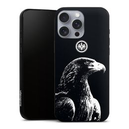 DeinDesign iPhone 16 Pro Max Handy Slim Case extra d&uuml;nn Silikon Handyh&uuml;lle schwarz H&uuml;lle Attila Official Licensed Product Eintracht Frankfurt Silikon Slim Case