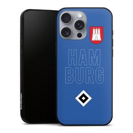 DeinDesign iPhone 16 Pro Max Handy Slim Case extra d&uuml;nn Silikon Handyh&uuml;lle schwarz H&uuml;lle Official Licensed Product Hamburg Hamburger Sv Silikon Slim Case