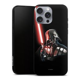 DeinDesign iPhone 16 Pro Max Handy Slim Case extra d&uuml;nn Silikon Handyh&uuml;lle schwarz H&uuml;lle Merchandise Darth Vader Star Wars Silikon Slim Case