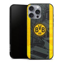 DeinDesign iPhone 16 Pro Max Handy Slim Case extra d&uuml;nn Silikon Handyh&uuml;lle schwarz H&uuml;lle Bvb Borussia Dortmund Stadium Silikon Slim Case