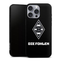 DeinDesign iPhone 16 Pro Max Handy Slim Case extra d&uuml;nn Silikon Handyh&uuml;lle schwarz H&uuml;lle Die Fohlen Gladbach Borussia M&ouml;nchengladbach Silikon Slim Case
