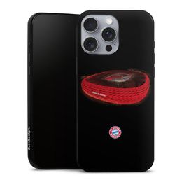 DeinDesign iPhone 16 Pro Max Handy Slim Case extra d&uuml;nn Silikon Handyh&uuml;lle schwarz H&uuml;lle Fc Bayern M&uuml;nchen Fcb Official Licensed Product Stadium Silikon Slim 