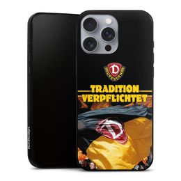DeinDesign iPhone 16 Pro Max Handy Slim Case extra d&uuml;nn Silikon Handyh&uuml;lle schwarz H&uuml;lle Sgd Sg Dynamo Dresden Merchandise Silikon Slim Case