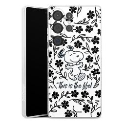 DeinDesign Galaxy S25 Ultra Handy Silikon H&uuml;lle Case transparent Handyh&uuml;lle Peanuts Flowers Snoopy Silikon Case