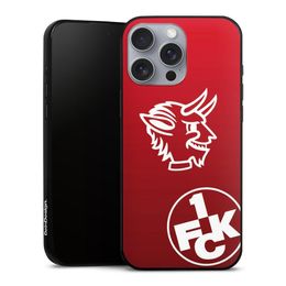DeinDesign iPhone 16 Pro Max Handy Slim Case extra d&uuml;nn Silikon Handyh&uuml;lle schwarz H&uuml;lle Devil Official Licensed Product 1. Fc Kaiserslautern Silikon Slim Case