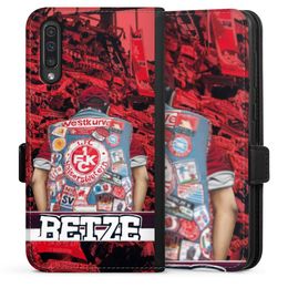 DeinDesign Galaxy A50 Handy Klapph&uuml;lle Handyh&uuml;lle aus Kunst Leder schwarz Flip Case Official Licensed Product 1. Fc Kaiserslautern 1. Fck Sideflip mit Lasche
