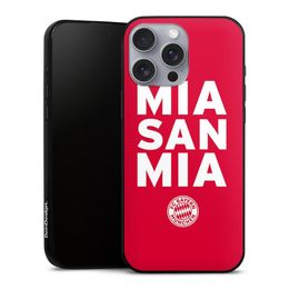 DeinDesign iPhone 16 Pro Max Handy Slim Case extra d&uuml;nn Silikon Handyh&uuml;lle schwarz H&uuml;lle Fcb Mia San Mia Fc Bayern M&uuml;nchen Silikon Slim Case