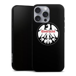 DeinDesign iPhone 16 Pro Max Handy Slim Case extra d&uuml;nn Silikon Handyh&uuml;lle schwarz H&uuml;lle Eintracht Frankfurt Sge Official Licensed Product Silikon Slim Case
