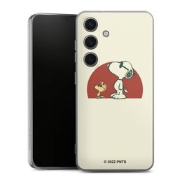 DeinDesign Galaxy S25 Handy Silikon H&uuml;lle Case transparent Handyh&uuml;lle Snoopy Official Licensed Product Kindheit Silikon Case