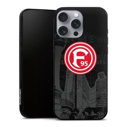 DeinDesign iPhone 16 Pro Max Handy Slim Case extra d&uuml;nn Silikon Handyh&uuml;lle schwarz H&uuml;lle Official Licensed Product Logo Fortuna D&uuml;sseldorf Silikon Slim Case