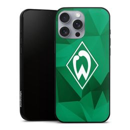 DeinDesign iPhone 16 Pro Max Handy Slim Case extra d&uuml;nn Silikon Handyh&uuml;lle schwarz H&uuml;lle Camouflage Sv Werder Bremen Official Licensed Product Silikon Slim Case
