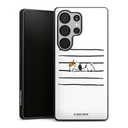 DeinDesign Galaxy S25 Ultra Handy Premium Silikon H&uuml;lle Handyh&uuml;lle schwarz Case Snoopy Dog Peanuts Silikon Premium Case