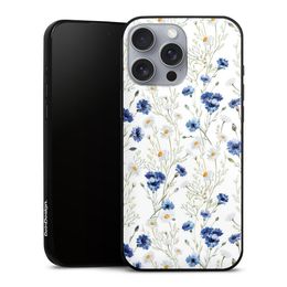 DeinDesign iPhone 16 Pro Max Handy Slim Case extra d&uuml;nn Silikon Handyh&uuml;lle schwarz H&uuml;lle Flowers Muster Flower Silikon Slim Case