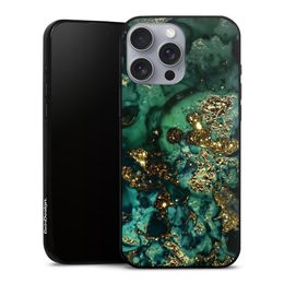 DeinDesign iPhone 16 Pro Max Handy Slim Case extra d&uuml;nn Silikon Handyh&uuml;lle schwarz H&uuml;lle Muster Glitzer Marble Silikon Slim Case