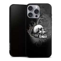 DeinDesign iPhone 16 Pro Max Handy Slim Case extra d&uuml;nn Silikon Handyh&uuml;lle schwarz H&uuml;lle Gothic Skull Skulls Silikon Slim Case