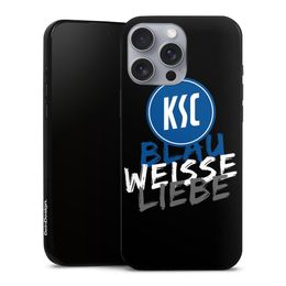 DeinDesign iPhone 16 Pro Max Handy Slim Case extra d&uuml;nn Silikon Handyh&uuml;lle schwarz H&uuml;lle Ksc Karlsruher Sc Official Licensed Product Silikon Slim Case