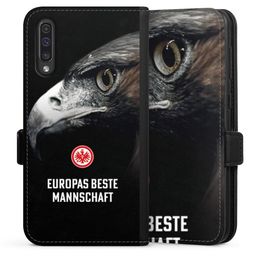 DeinDesign Galaxy A50 Handy Klapph&uuml;lle Handyh&uuml;lle aus Kunst Leder schwarz Flip Case European Cup Official Licensed Product Eintracht Frankfurt Sideflip mit 