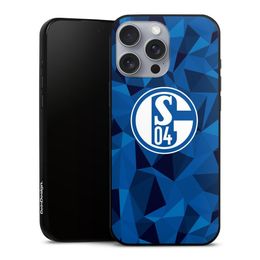 DeinDesign iPhone 16 Pro Max Handy Slim Case extra d&uuml;nn Silikon Handyh&uuml;lle schwarz H&uuml;lle Camouflage Fc Schalke 04 Muster Silikon Slim Case