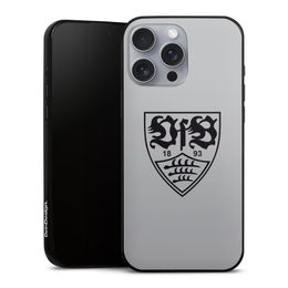 DeinDesign iPhone 16 Pro Max Handy Slim Case extra d&uuml;nn Silikon Handyh&uuml;lle schwarz H&uuml;lle Logo Official Licensed Product Vfb Stuttgart Silikon Slim Case