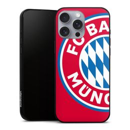 DeinDesign iPhone 16 Pro Max Handy Slim Case extra d&uuml;nn Silikon Handyh&uuml;lle schwarz H&uuml;lle Official Licensed Product Fcb Fc Bayern M&uuml;nchen Silikon Slim Case