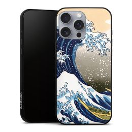 DeinDesign iPhone 16 Pro Max Handy Slim Case extra d&uuml;nn Silikon Handyh&uuml;lle schwarz H&uuml;lle Katsushika Hokusai Die Gro&szlig;e Welle Vor Kanagawa Kunst Silikon Slim Case