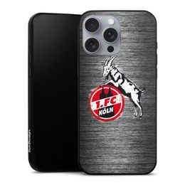 DeinDesign iPhone 16 Pro Max Handy Slim Case extra d&uuml;nn Silikon Handyh&uuml;lle schwarz H&uuml;lle Official Licensed Product Metallic Look 1. Fc K&ouml;ln Silikon Slim Case