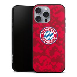 DeinDesign iPhone 16 Pro Max Handy Slim Case extra d&uuml;nn Silikon Handyh&uuml;lle schwarz H&uuml;lle Camouflage Fcb Fc Bayern M&uuml;nchen Silikon Slim Case