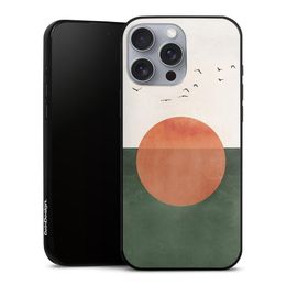 DeinDesign iPhone 16 Pro Max Handy Slim Case extra d&uuml;nn Silikon Handyh&uuml;lle schwarz H&uuml;lle Sunshine Bird Sunset Silikon Slim Case