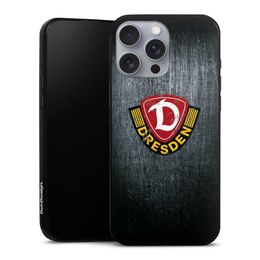 DeinDesign iPhone 16 Pro Max Handy Slim Case extra d&uuml;nn Silikon Handyh&uuml;lle schwarz H&uuml;lle Sgd Official Licensed Product Sg Dynamo Dresden Silikon Slim Case