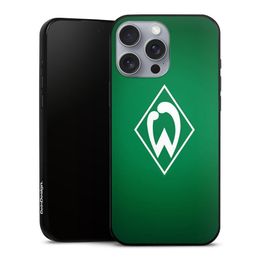 DeinDesign iPhone 16 Pro Max Handy Slim Case extra d&uuml;nn Silikon Handyh&uuml;lle schwarz H&uuml;lle Merchandise Sv Werder Bremen Logo Silikon Slim Case