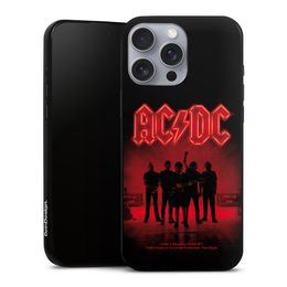 DeinDesign iPhone 16 Pro Max Handy Slim Case extra d&uuml;nn Silikon Handyh&uuml;lle schwarz H&uuml;lle Band Acdc Official Licensed Product Silikon Slim Case