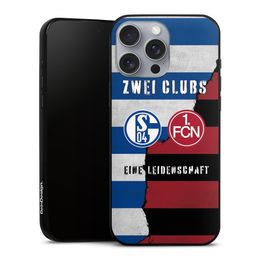DeinDesign iPhone 16 Pro Max Handy Slim Case extra d&uuml;nn Silikon Handyh&uuml;lle schwarz H&uuml;lle Friendship 1. Fc N&uuml;rnberg Fc Schalke 04 Silikon Slim Case