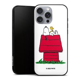 DeinDesign iPhone 16 Pro Max Handy Slim Case extra d&uuml;nn Silikon Handyh&uuml;lle schwarz H&uuml;lle Snoopy Peanuts Official Licensed Product Silikon Slim Case