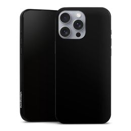 DeinDesign iPhone 16 Pro Max Handy Slim Case extra d&uuml;nn Silikon Handyh&uuml;lle schwarz H&uuml;lle Colour Black Unicoloured Silikon Slim Case