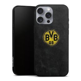 DeinDesign iPhone 16 Pro Max Handy Slim Case extra d&uuml;nn Silikon Handyh&uuml;lle schwarz H&uuml;lle Bvb Borussia Dortmund Merchandise Silikon Slim Case
