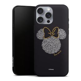 DeinDesign iPhone 16 Pro Max Handy Slim Case extra d&uuml;nn Silikon Handyh&uuml;lle schwarz H&uuml;lle Minnie Mouse Muster Disney Silikon Slim Case