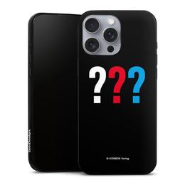 DeinDesign iPhone 16 Pro Max Handy Slim Case extra d&uuml;nn Silikon Handyh&uuml;lle schwarz H&uuml;lle Official Licensed Product Die Drei ??? Logo Silikon Slim Case
