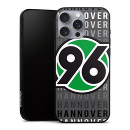 DeinDesign iPhone 16 Pro Max Handy Slim Case extra d&uuml;nn Silikon Handyh&uuml;lle schwarz H&uuml;lle H96 Hannover 96 Official Licensed Product Silikon Slim Case