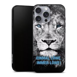 DeinDesign iPhone 16 Pro Max Handy Slim Case extra d&uuml;nn Silikon Handyh&uuml;lle schwarz H&uuml;lle Official Licensed Product Tsv 1860 M&uuml;nchen Lion Silikon Slim Case