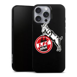 DeinDesign iPhone 16 Pro Max Handy Slim Case extra d&uuml;nn Silikon Handyh&uuml;lle schwarz H&uuml;lle Transparent Logo 1. Fc K&ouml;ln Silikon Slim Case
