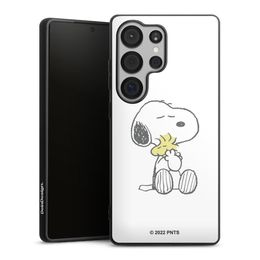 DeinDesign Galaxy S25 Ultra Handy Premium Silikon H&uuml;lle Handyh&uuml;lle schwarz Case Snoopy Love Peanuts Silikon Premium Case