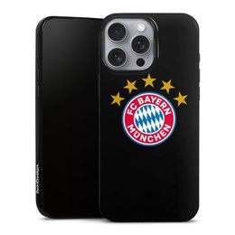 DeinDesign iPhone 16 Pro Max Handy Slim Case extra d&uuml;nn Silikon Handyh&uuml;lle schwarz H&uuml;lle Star Fcb Fc Bayern M&uuml;nchen Silikon Slim Case